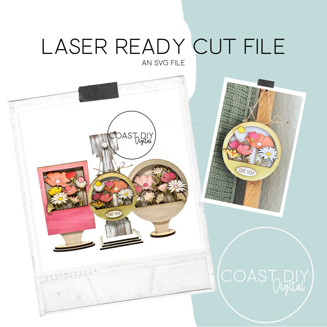 Dimensional Wildflower Frames Bundle SVG Digital File | Glowforge Ready ...