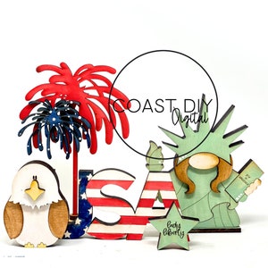 Lady Liberty Tiered Tray Set SVG Laser File | Glowforge Ready | Summer ...