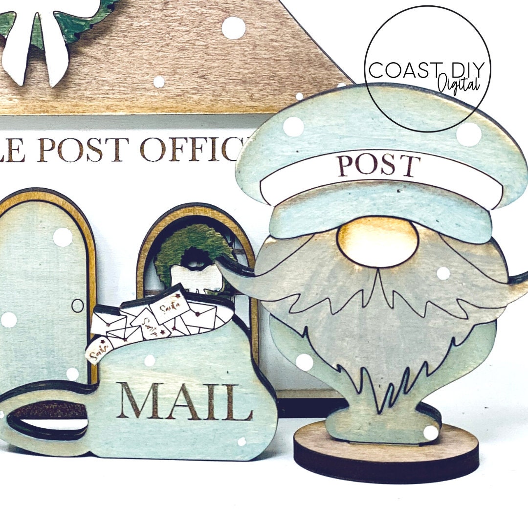 Christmas Village Post Office and Postman Mailman - Etsy