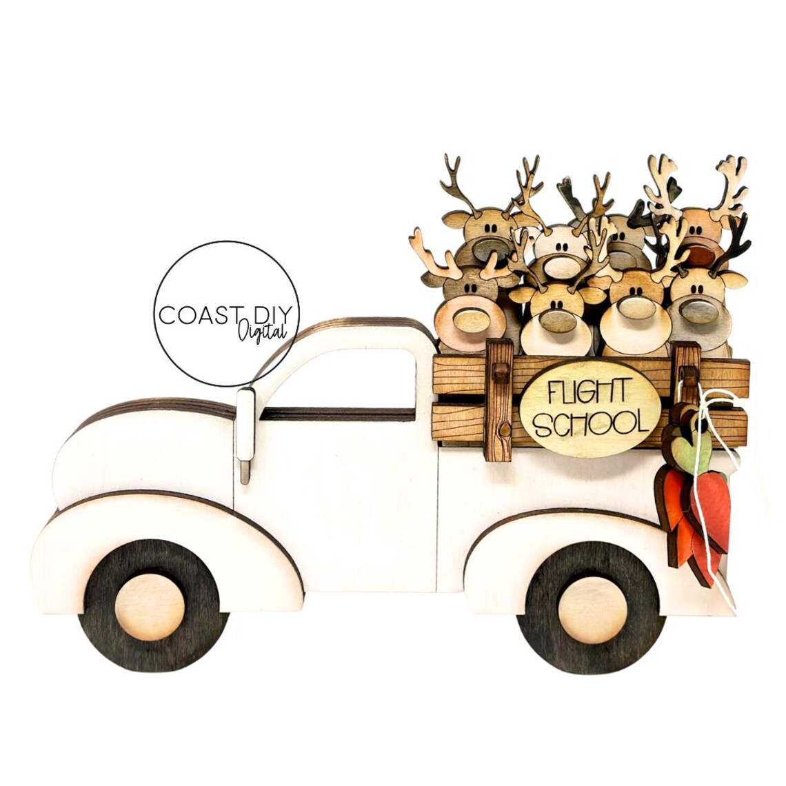 Reindeer Flight School Insert for Vintage Truck Free Standing Laser Cut ...