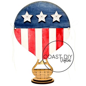 Americana Hot Air Balloon SVG Digital File | Glowforge Ready | Laser - Etsy