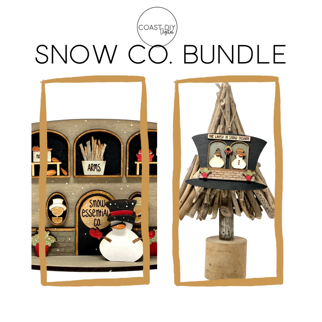 Snow Essentials Co. | Snowman | Christmas Village | Glowforge Ready ...