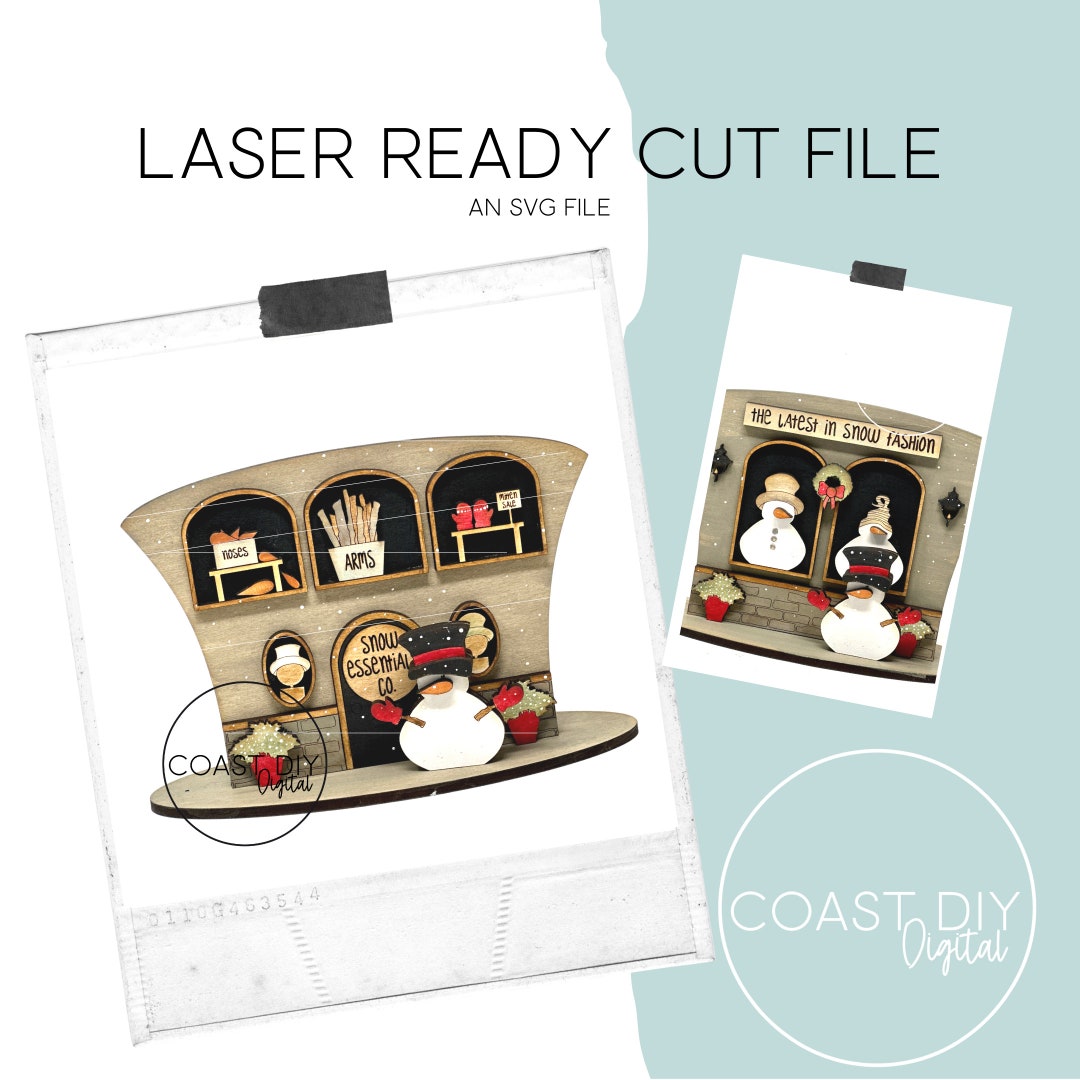 Snow Essentials Co. | Snowman | Christmas Village | Glowforge Ready ...