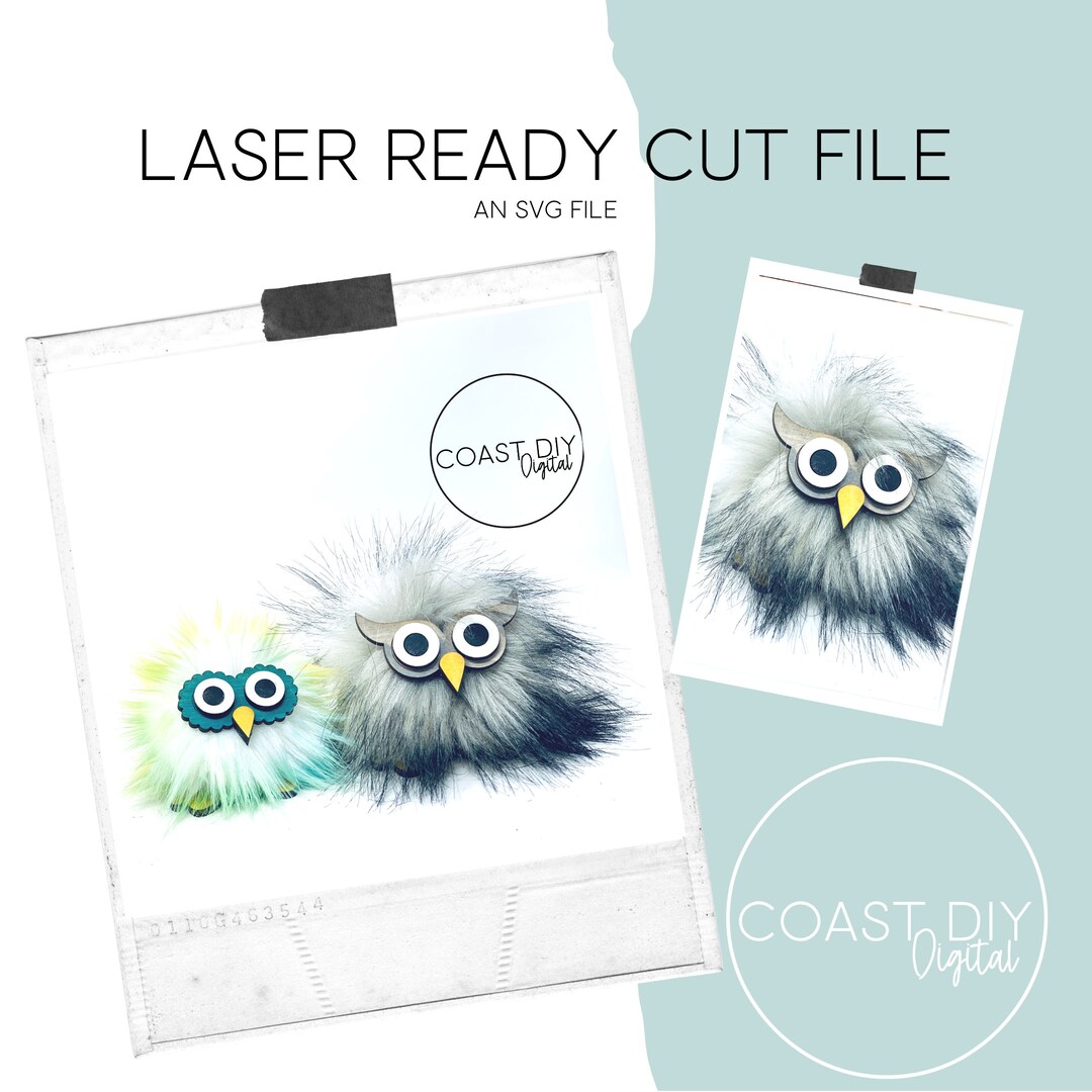 Pom Pom Owl Wooden Add on SVG File Digital Download Glowforge Laser ...