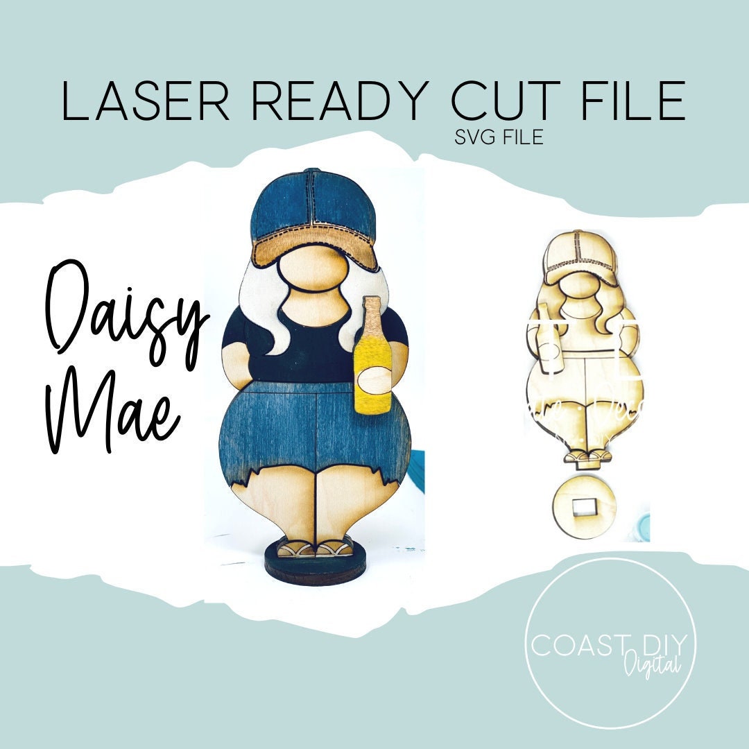 Daisy Mae Cutoff Shorts Baseball Hat Gnome | Glowforge Ready | Summer ...