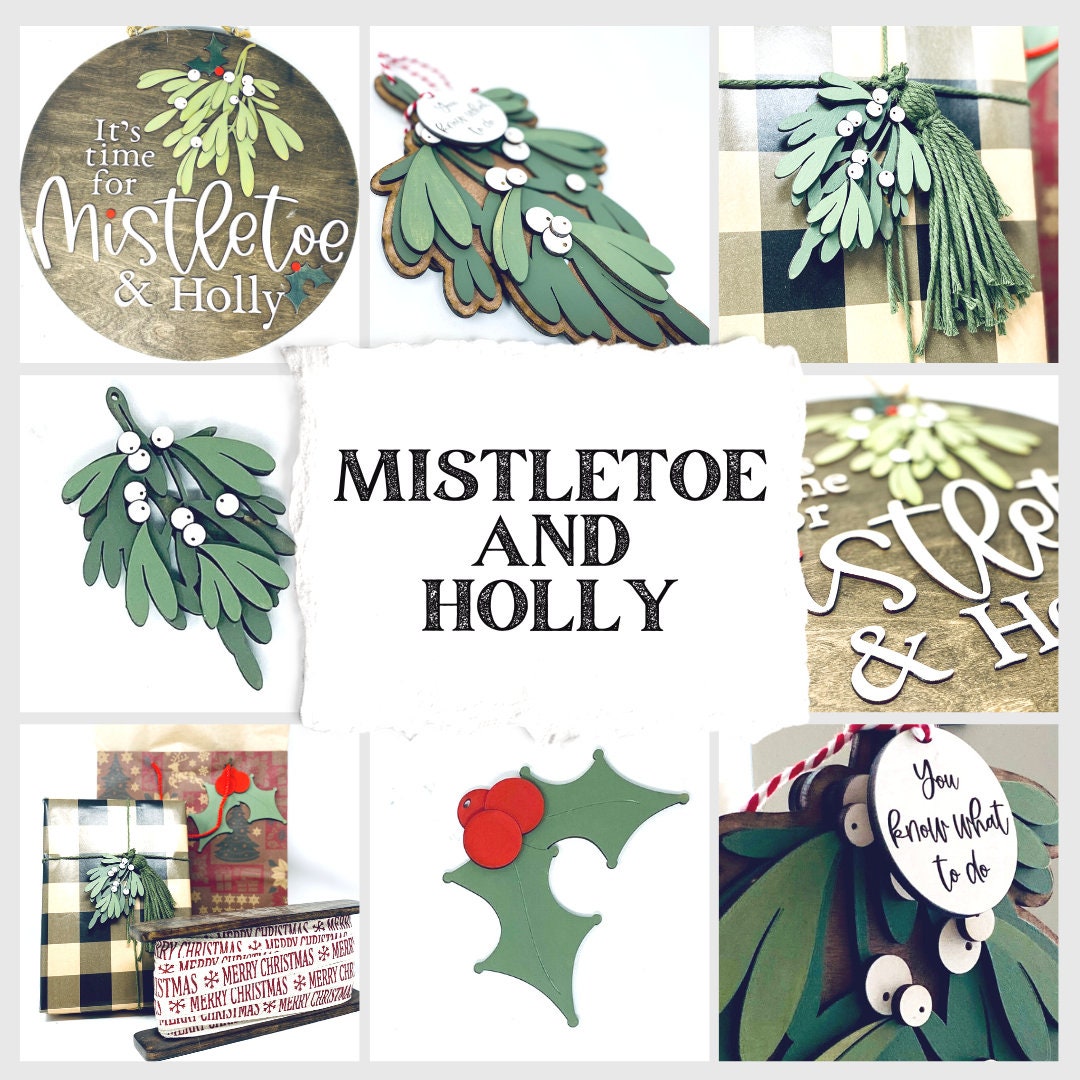 Mistletoe and Holly Bundle SVG Files | Laser Cut File|3d|download ...