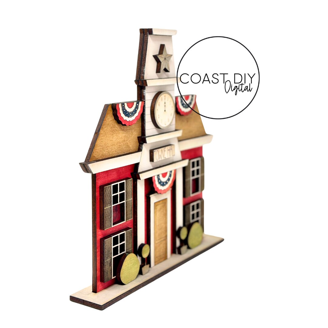 Americana Towne Hall SVG Digital File | Glowforge Ready | Laser - Etsy