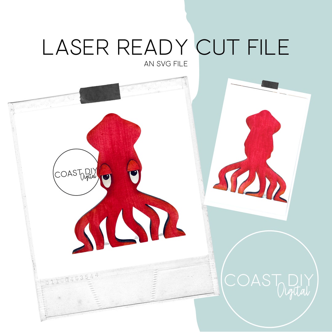 Squid | Seaside Village | Laser File | SVG | Glowforge Ready - Etsy