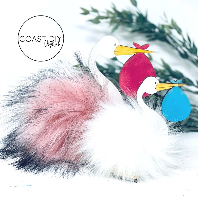 Pom Pom Stork Wooden Add on SVG File | Digital Download | Glowforge ...