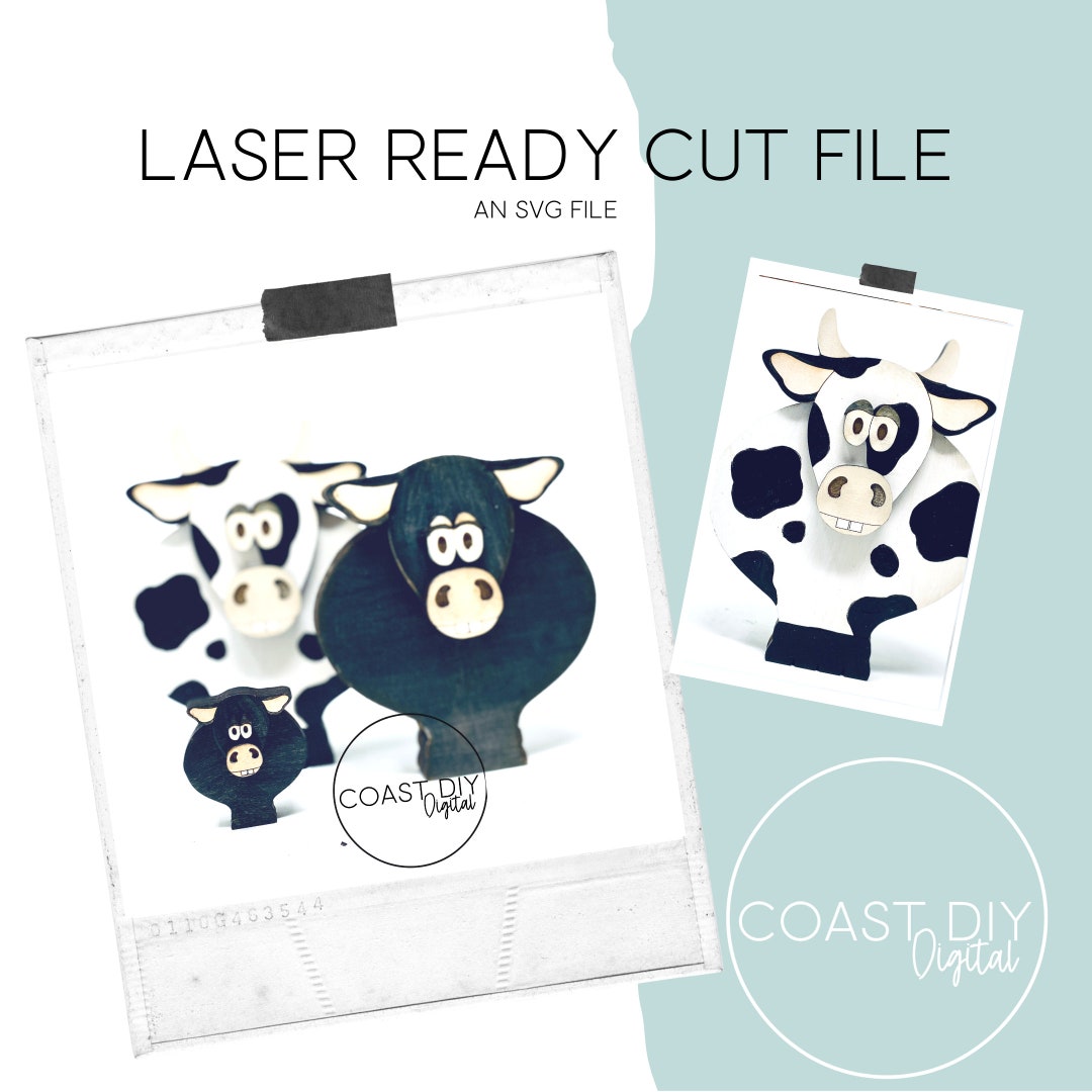 Cow Family Laser File | Glowforge Ready | Laser File | SVG - Etsy