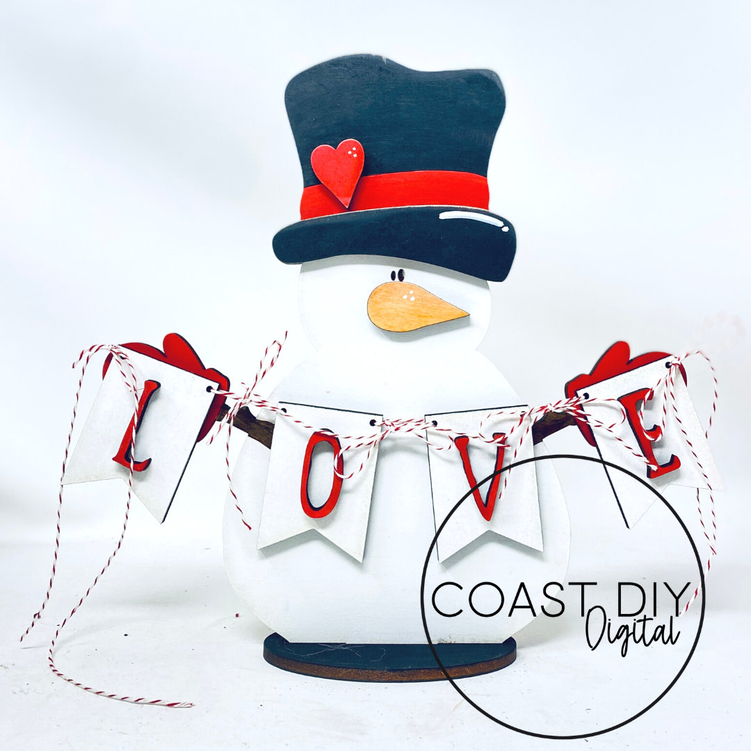 Snowman Love SVG Digital File Glowforge Ready Laser - Etsy