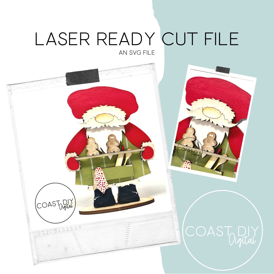 Baking Chef Santa | Glowforge Ready | Laser File - Etsy