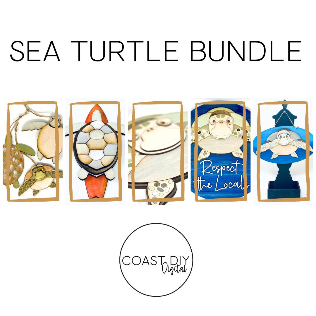 Sea Turtle Design Bundle Laser File | Glowforge Ready | Laser File ...