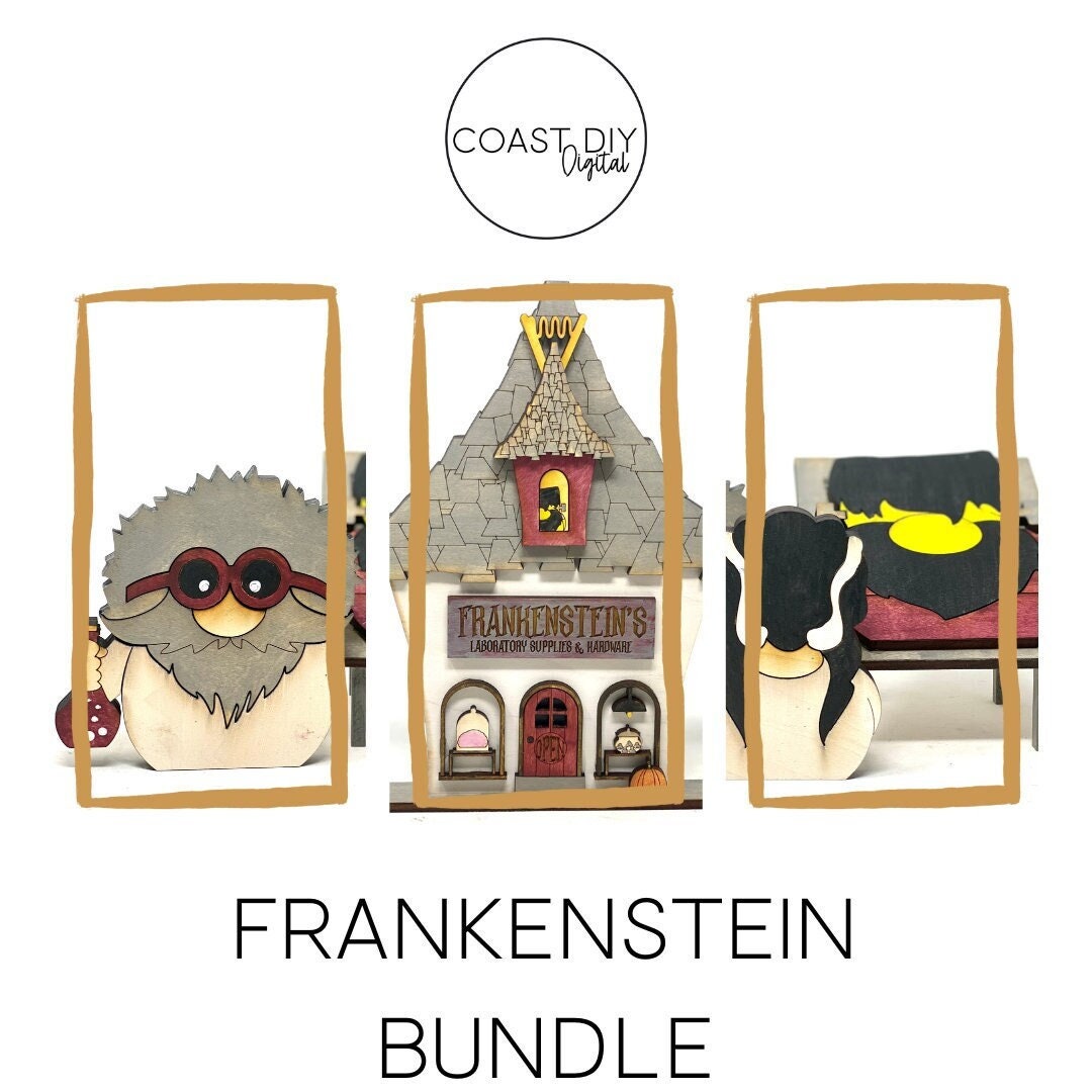 Frankenstein BUNDLE | Spooky Village | Halloween | Glowforge Ready ...