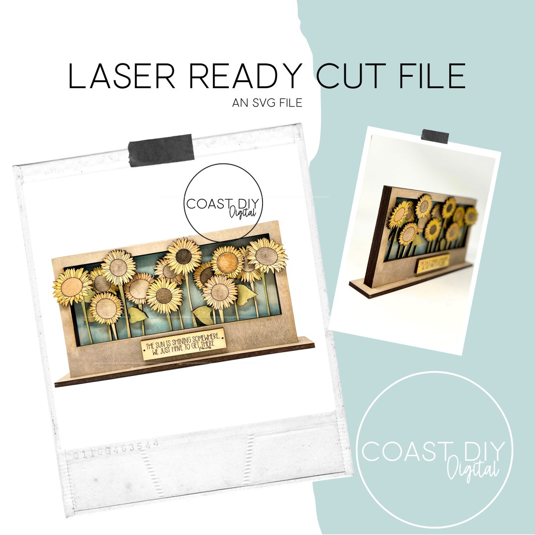 Sunflower Dimensional Frame SVG Digital File | Glowforge Ready - Etsy