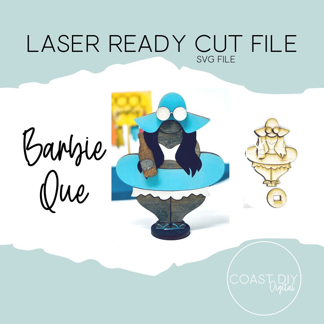 Barbie Que Float Gnome | Glowforge Ready | Summer | Bathing Suit Laser ...