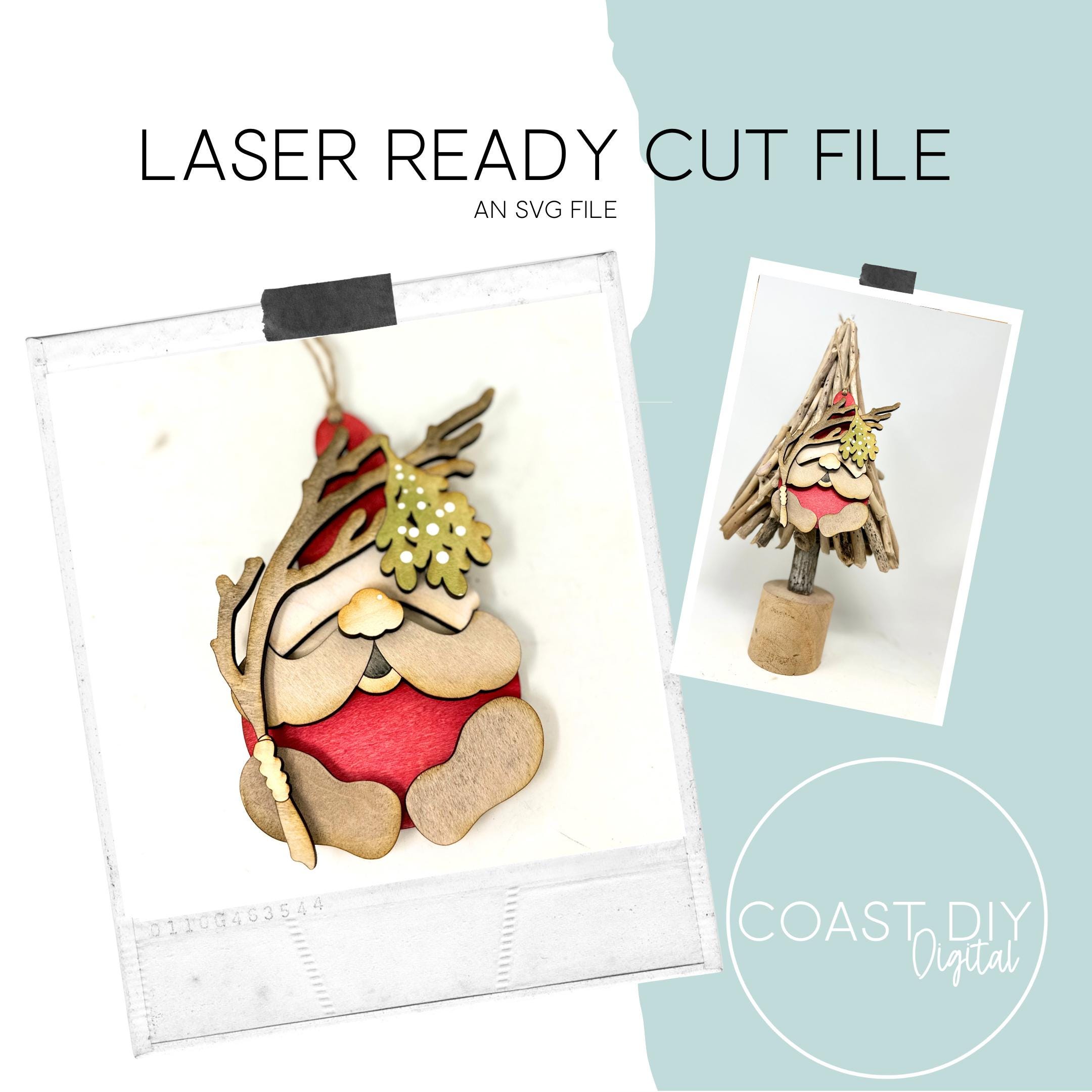 Mistletoe Gnome SVG Digital Files | Glowforge Ready | Laser | Ornament ...