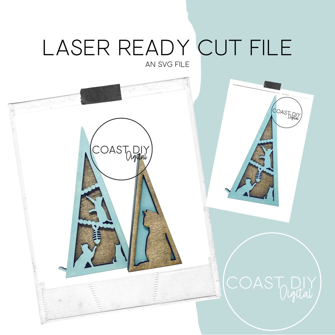 Cat Christmas Trees SVG Digital File | Glowforge Ready | Laser - Etsy