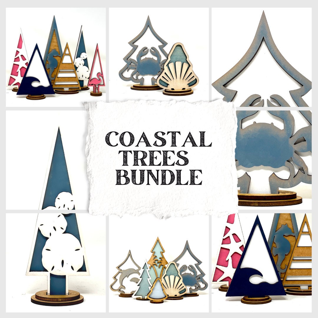 Bundle of Coastal Trees SVG Digital Download | Beach Decor | Winter ...