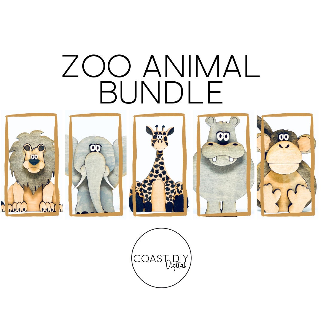 Zoo Animals Bundle Laser File | Glowforge Ready | Laser File | SVG - Etsy