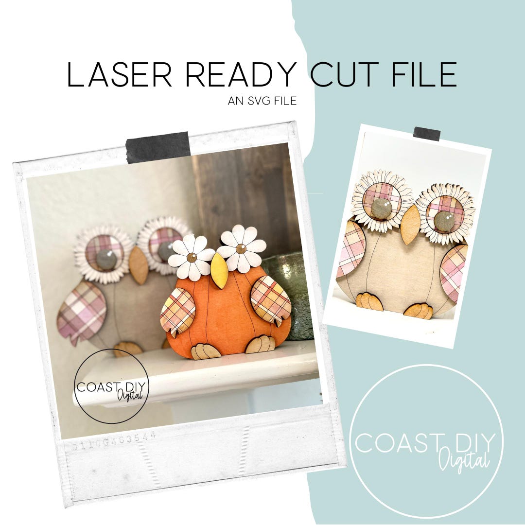 Pumpkin Owls SVG Digital File | Glowforge Ready | Laser - Etsy