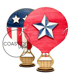 Americana Hot Air Balloon SVG Digital File | Glowforge Ready | Laser - Etsy