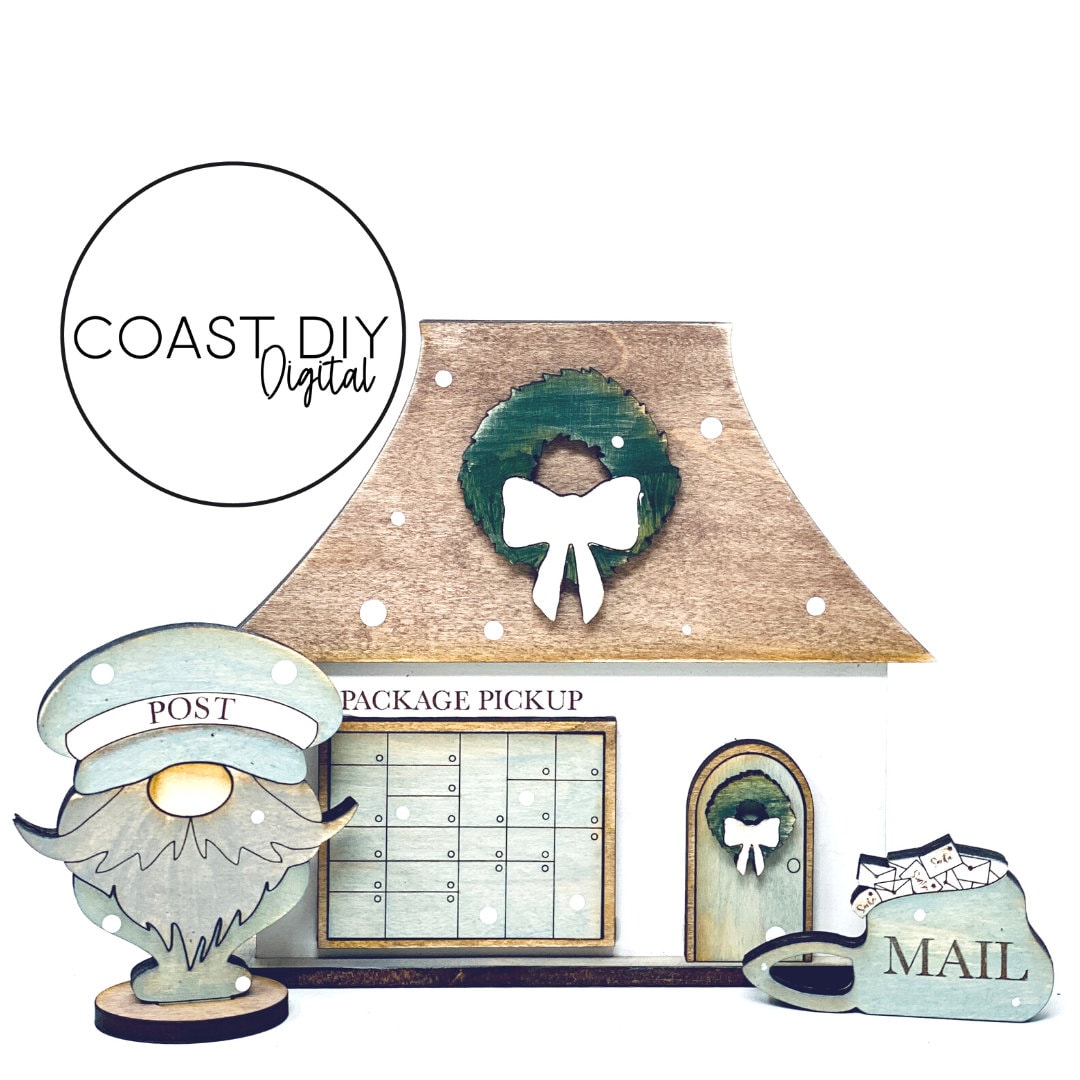 Christmas Village Post Office and Postman | Mailman | Glowforge Ready ...