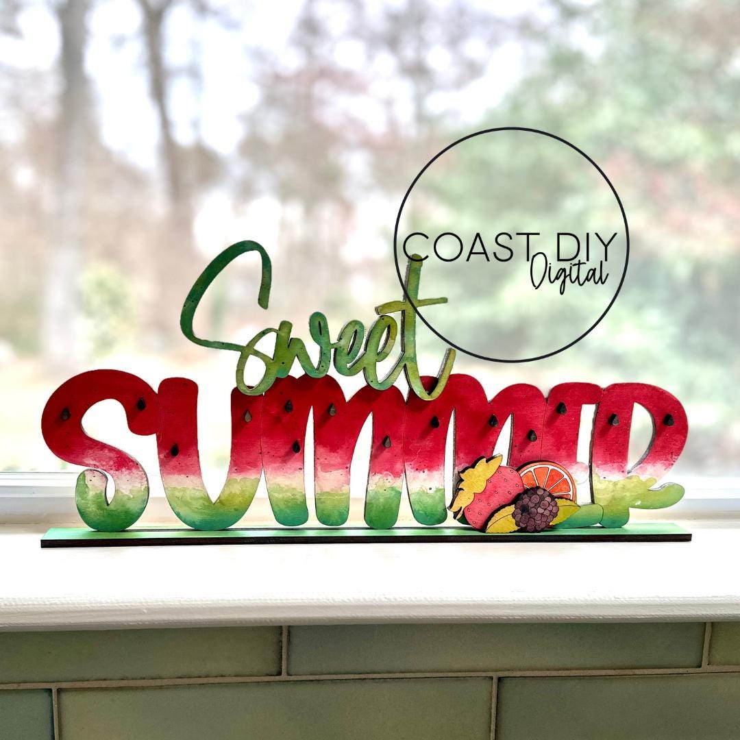 Sweet Summer Words SVG Digital File | Glowforge Ready | Shelf Sitter ...