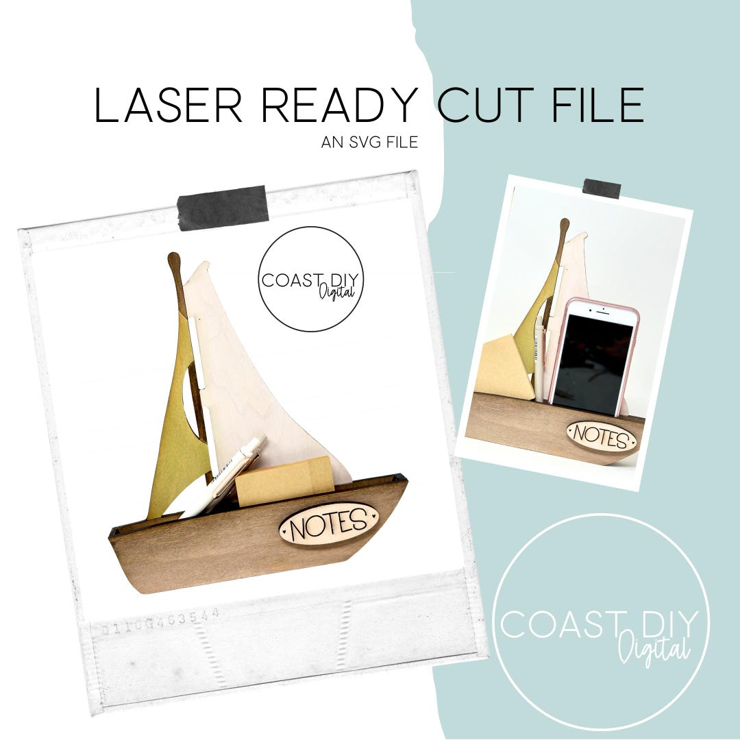 Sailboat Desk Caddy SVG Digital File | Note Holder | Teacher Gift - Etsy