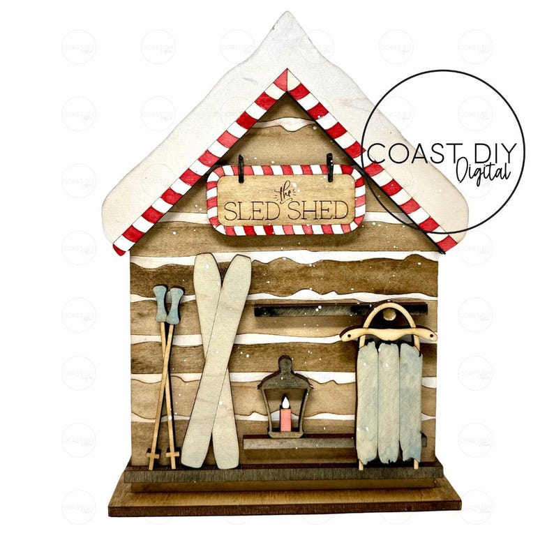 Sled Shed | Christmas Village | Glowforge Ready | Laser File - Etsy