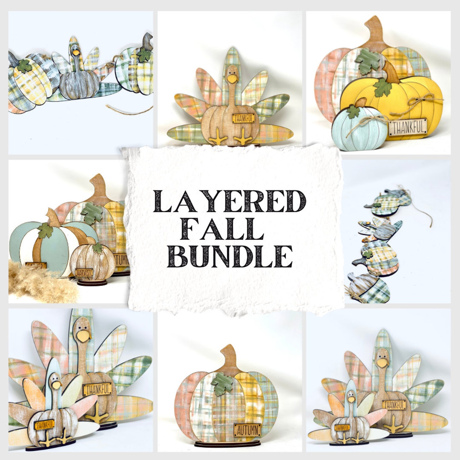 Layered Fall Bundle SVG Digital File Glowforge Ready Laser - Etsy