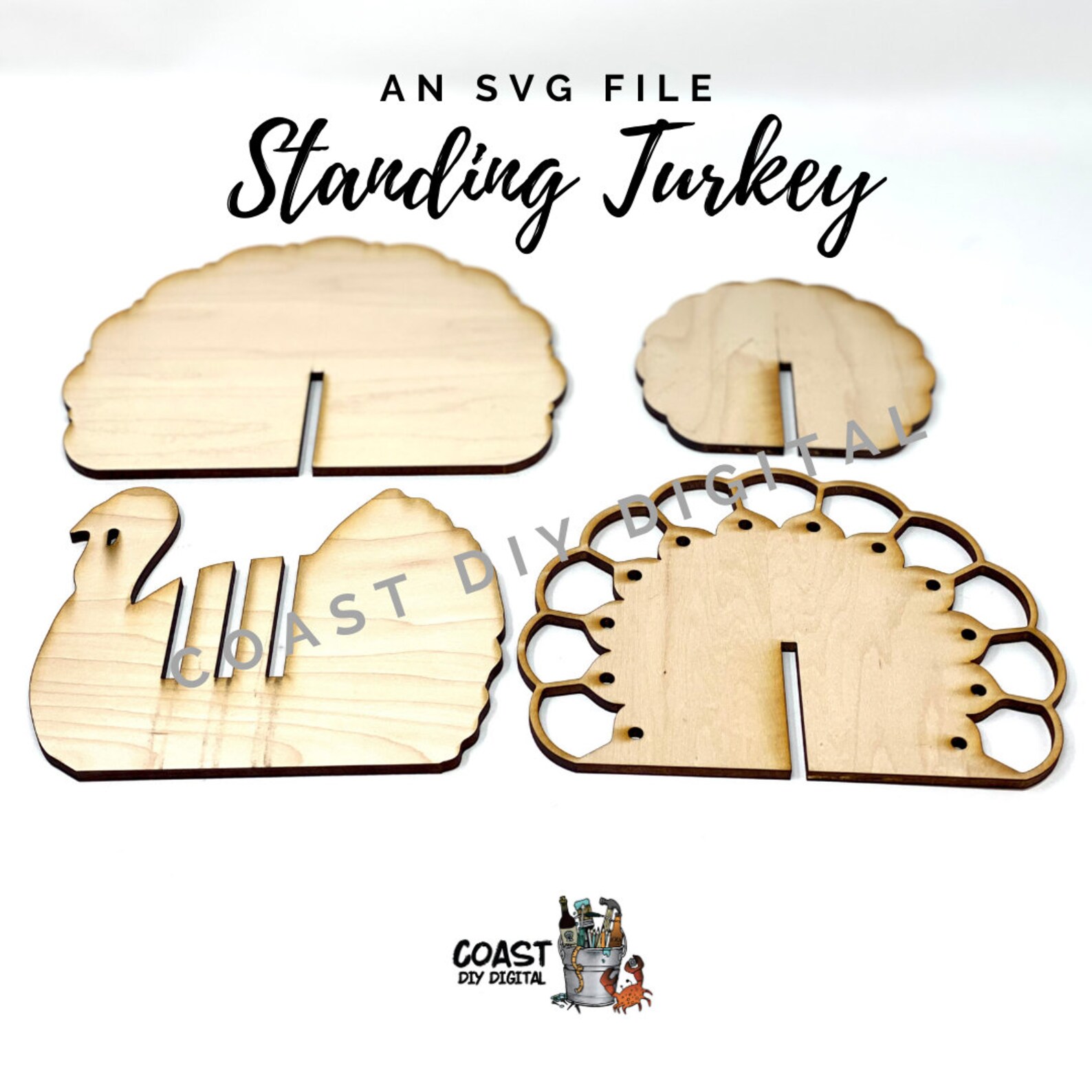 Standing Turkey Digital SVG File|laser Cut File|3d|download ...