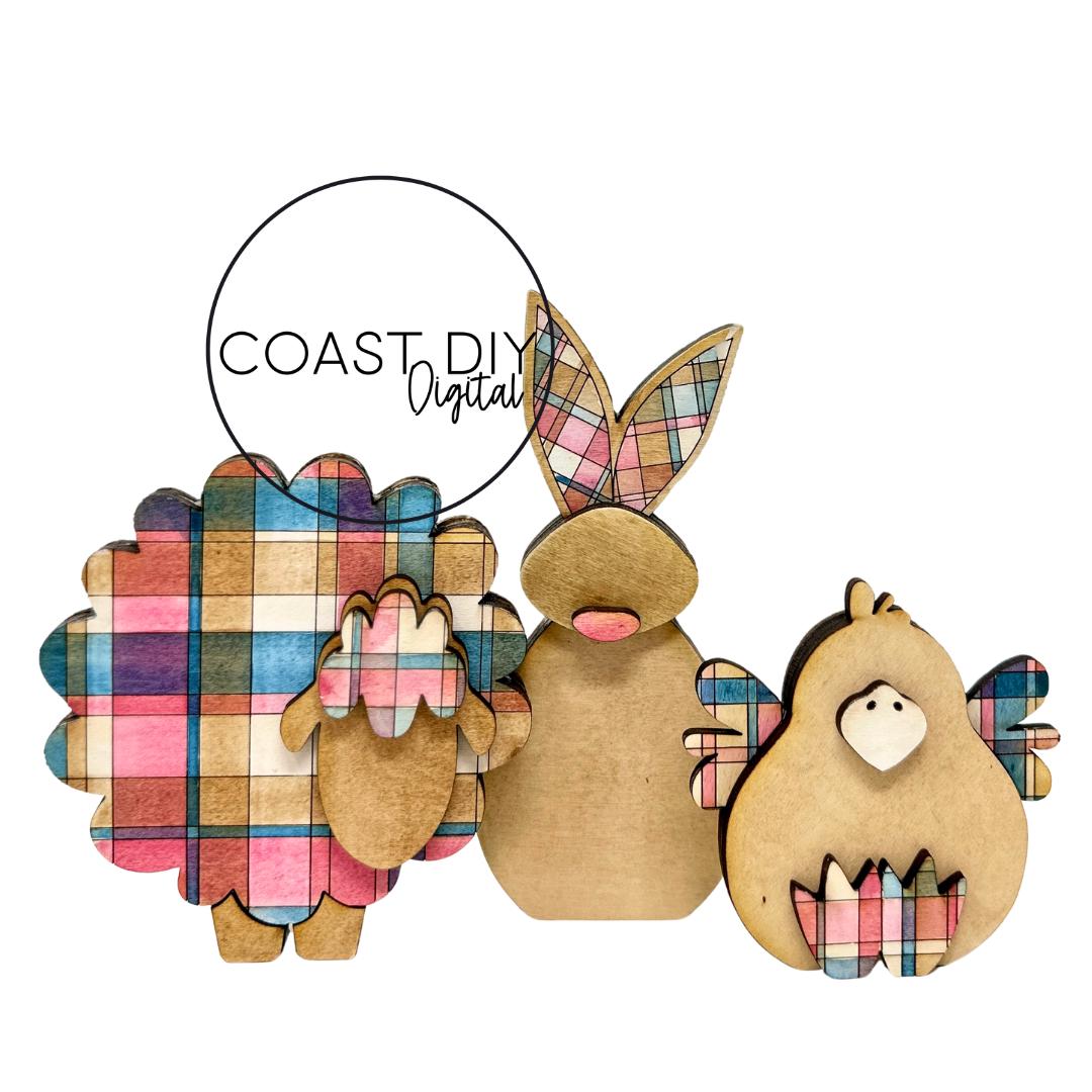 Plaid Spring Animals SVG File|laser Cut File|3d|download|glowforge ...