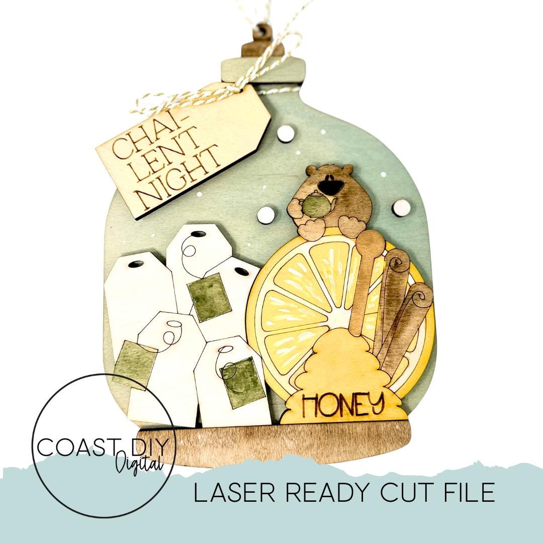 Chai-lent Night Bottle Pun Ornament SVG Digital File | Glowforge Ready ...