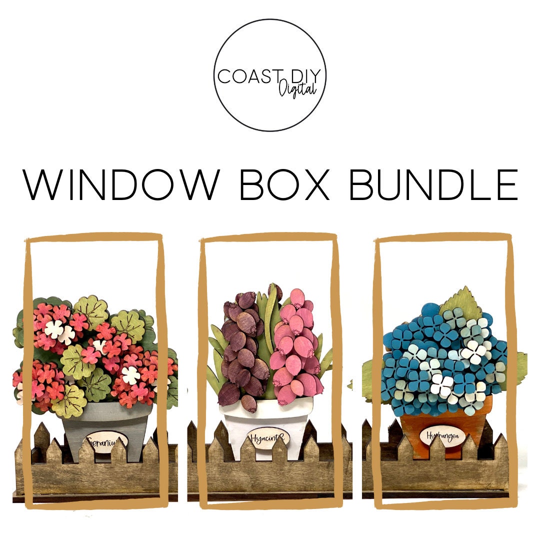 Window Box and Potted Flowers Bundle SVG File | Digital Download ...