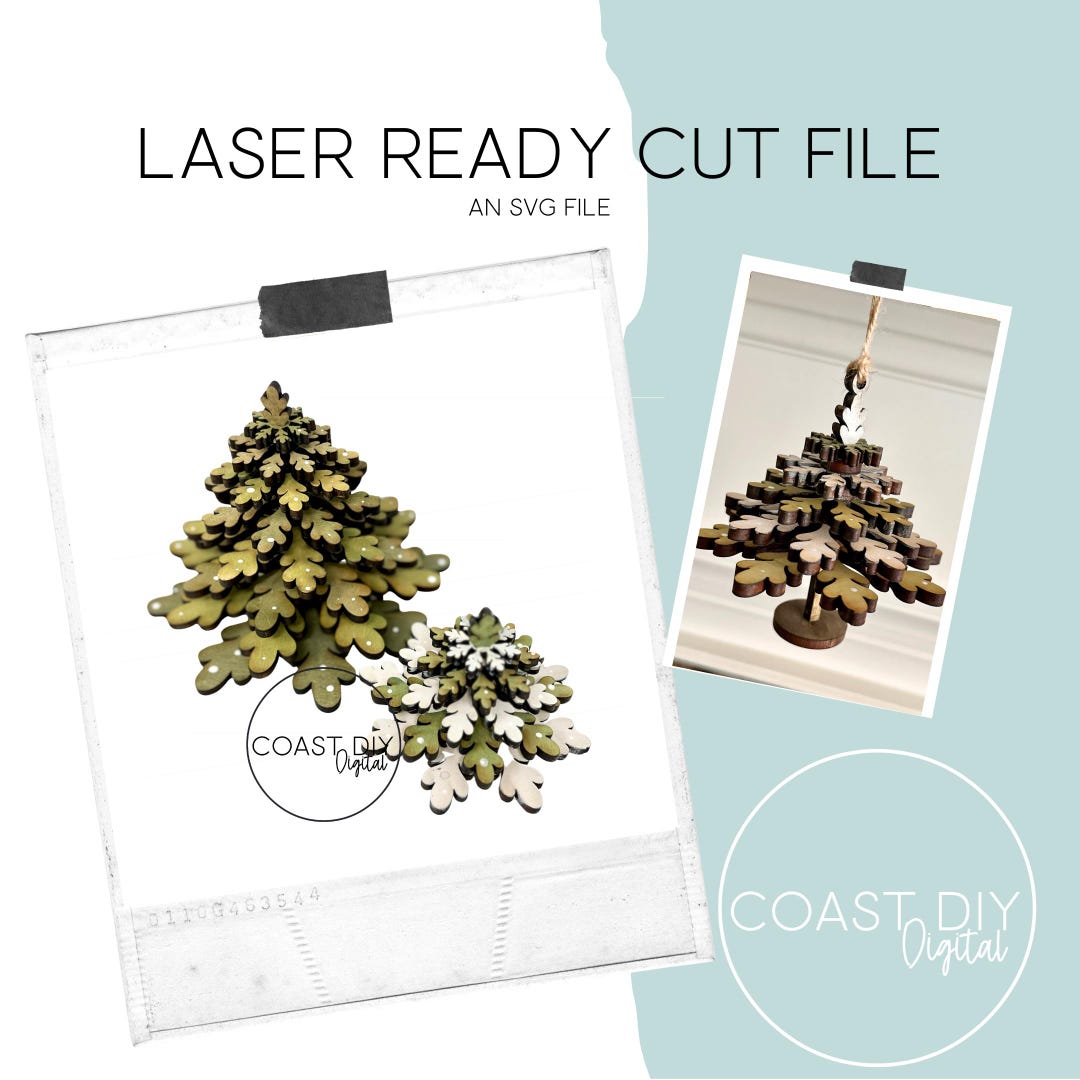 Snowflake Trees | Glowforge Ready | Laser File | Layered Ornaments - Etsy