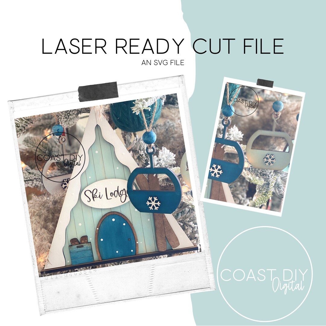 Ski Lodge and Ski Lift SVG Digital File | Glowforge Ready | Laser - Etsy