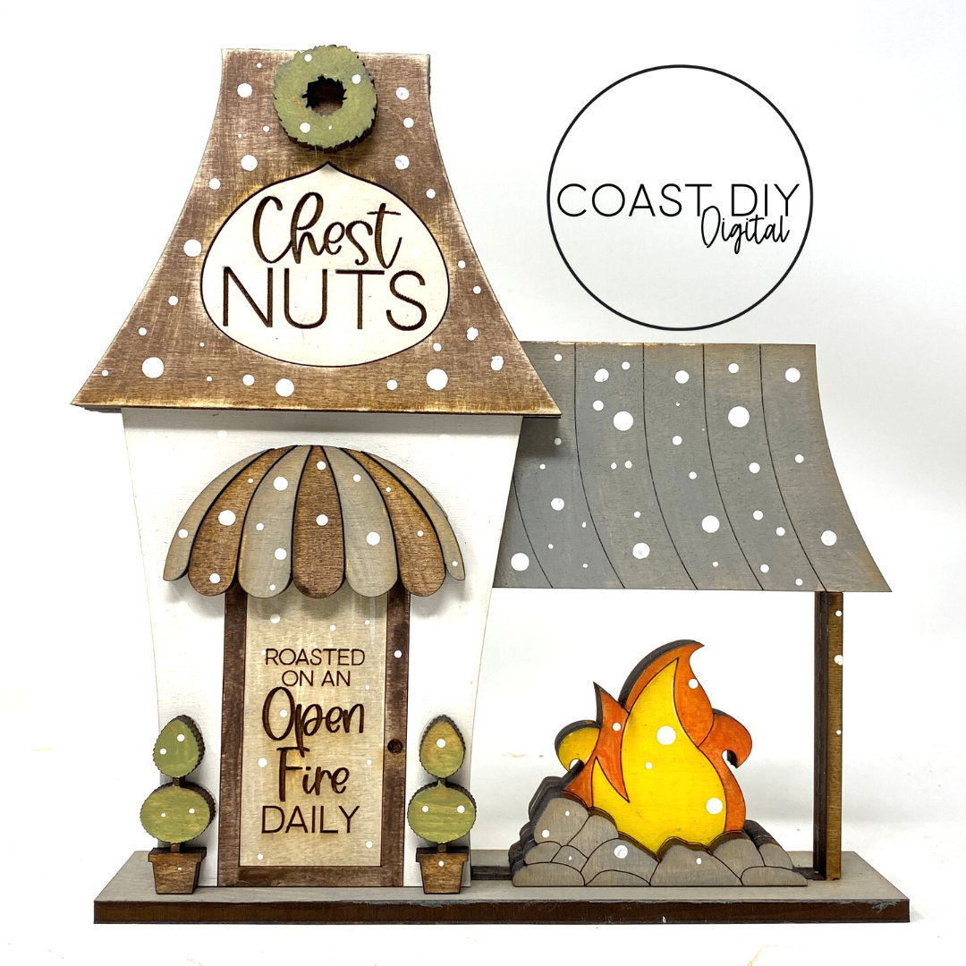 Christmas Village Chestnuts Restaurant Open Fire Glowforge - Etsy