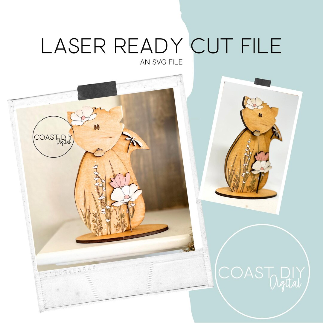 Wildflower Fox Shelf Sitter | Dimensional SVG Digital File | Glowforge ...