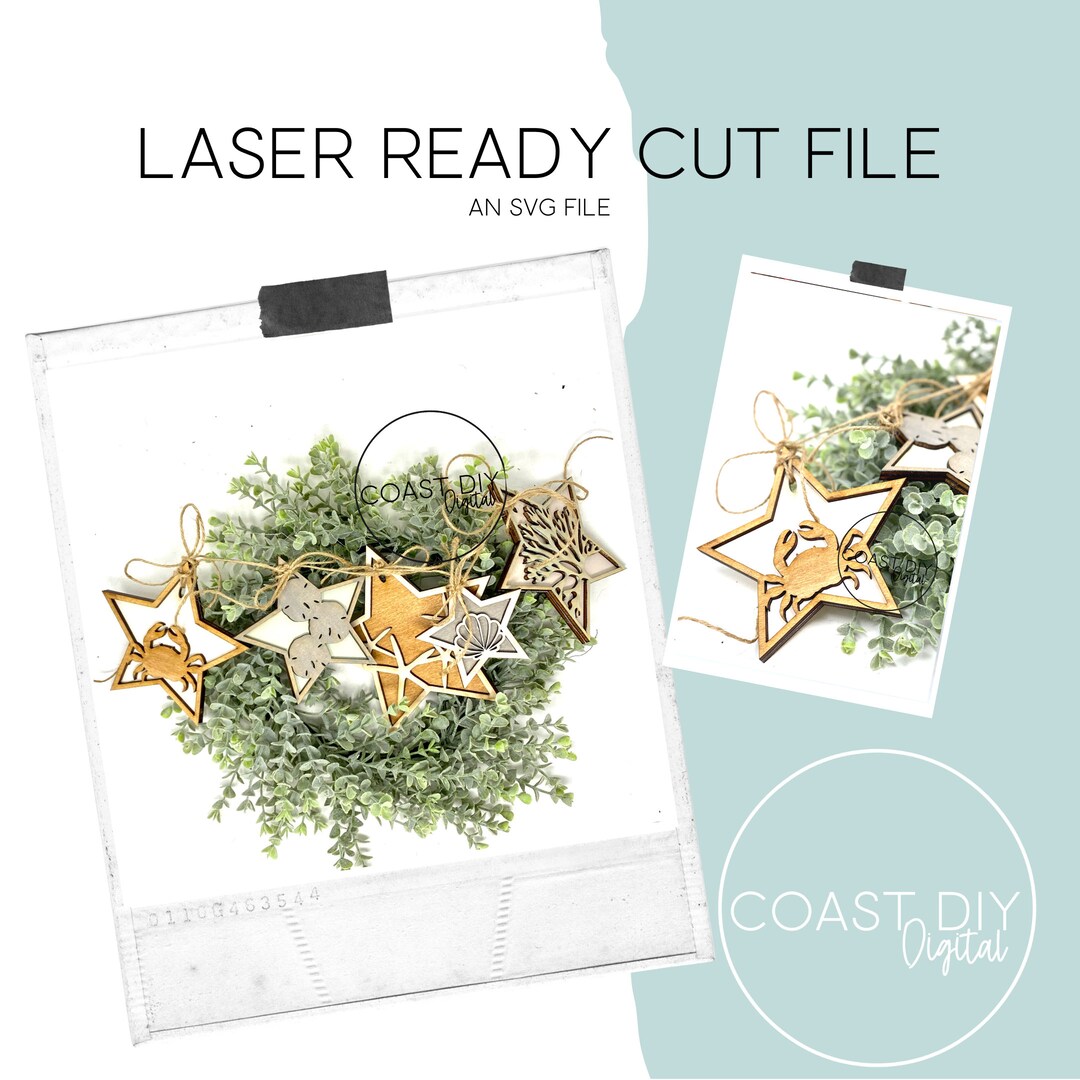 Coastal Star Ornaments Digital SVG File | Glowforge Ready | Patriotic ...