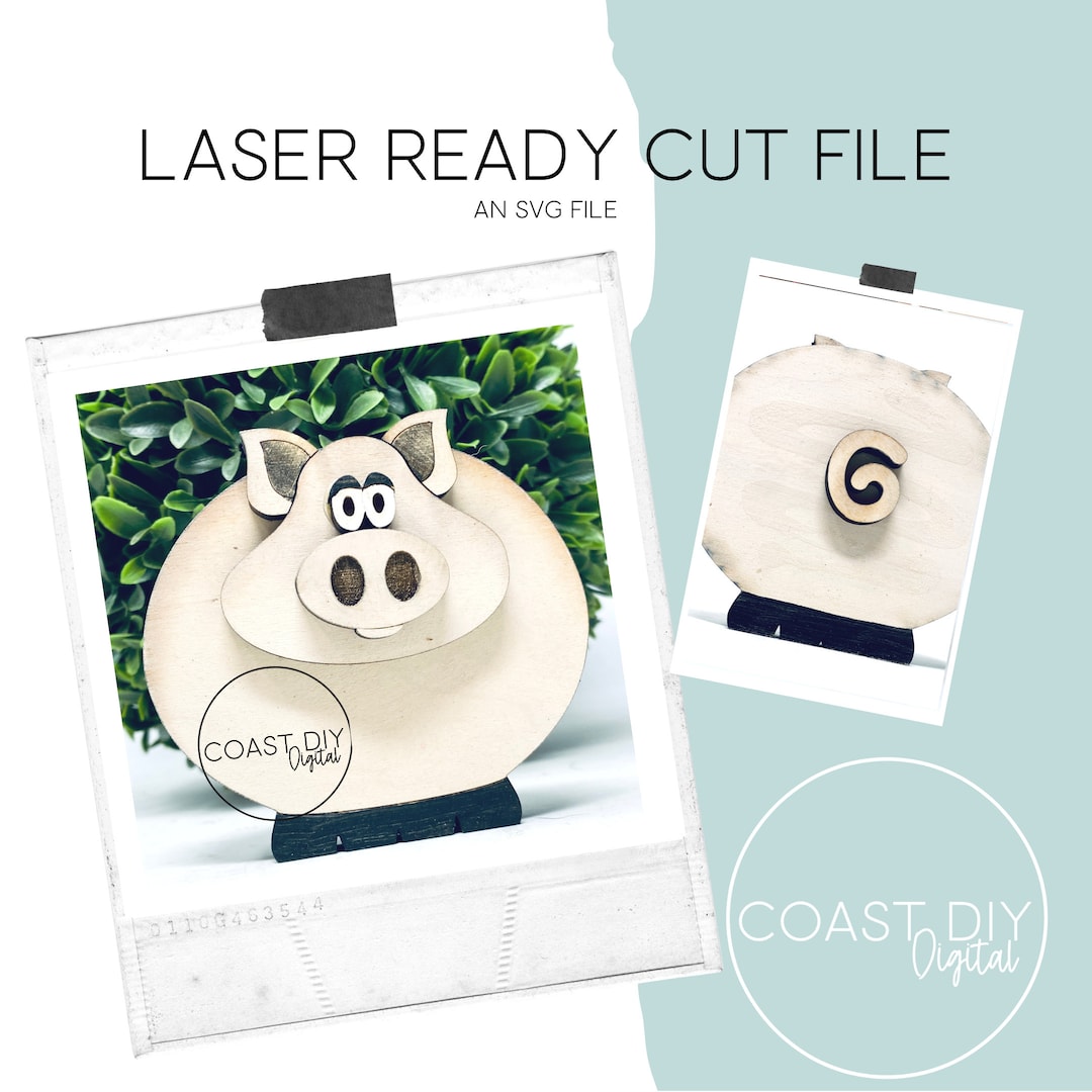 Pig Laser File | Glowforge Ready | Laser File | SVG - Etsy