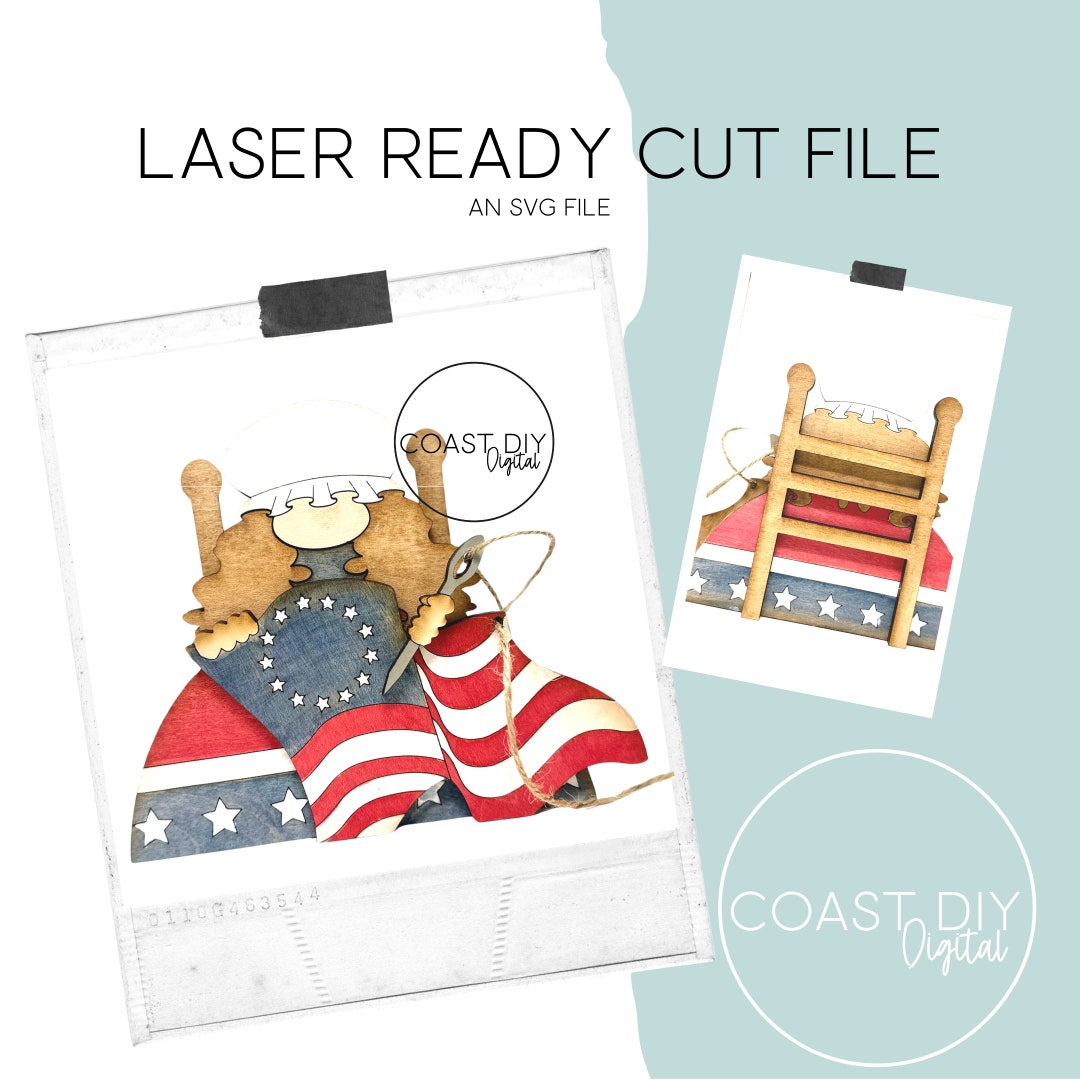 Betsy Ross Gnome SVG Digital File | Americana Village | Glowforge Ready ...