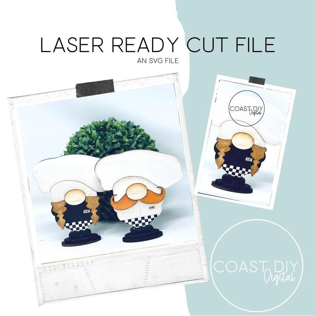 Chef Gnome SVG File | Glowforge Ready | Kitchen Decor | Laser Cut File ...
