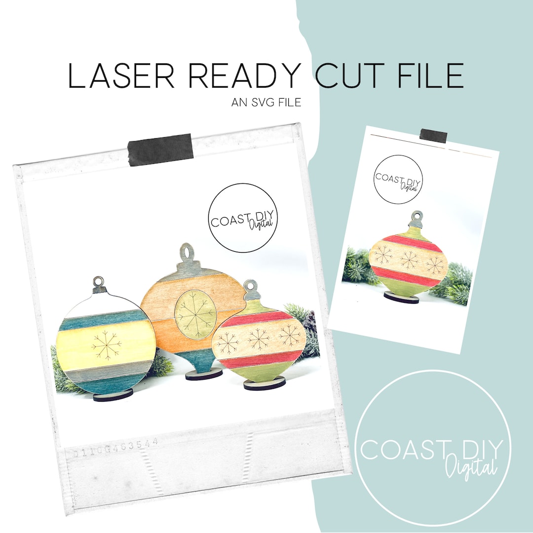 Snowflake Vintage Ornaments SVG Digital Download | Glowforge Ready - Etsy