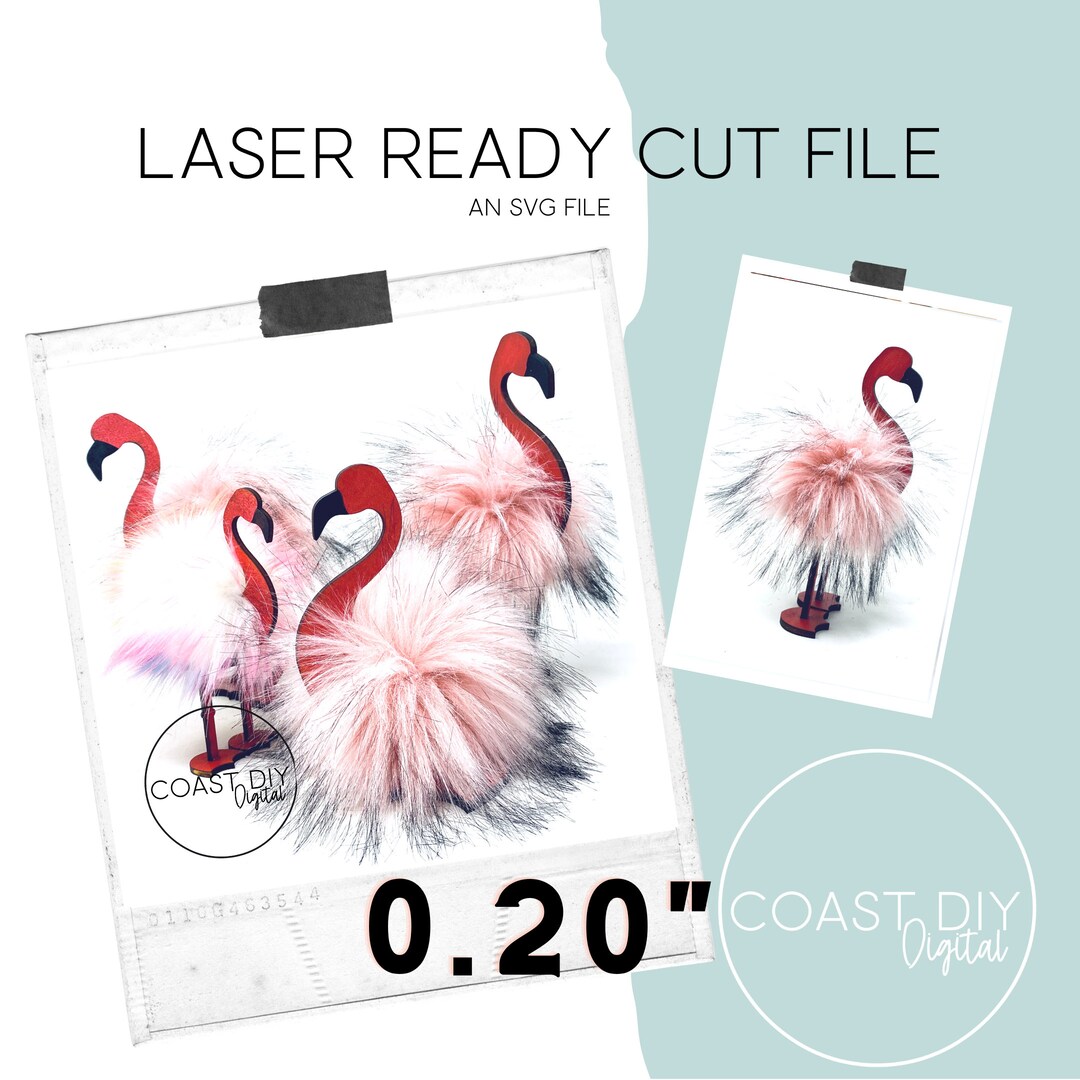 Pom Pom Flamingo 0.20" Wooden Add on SVG File | Digital Download ...