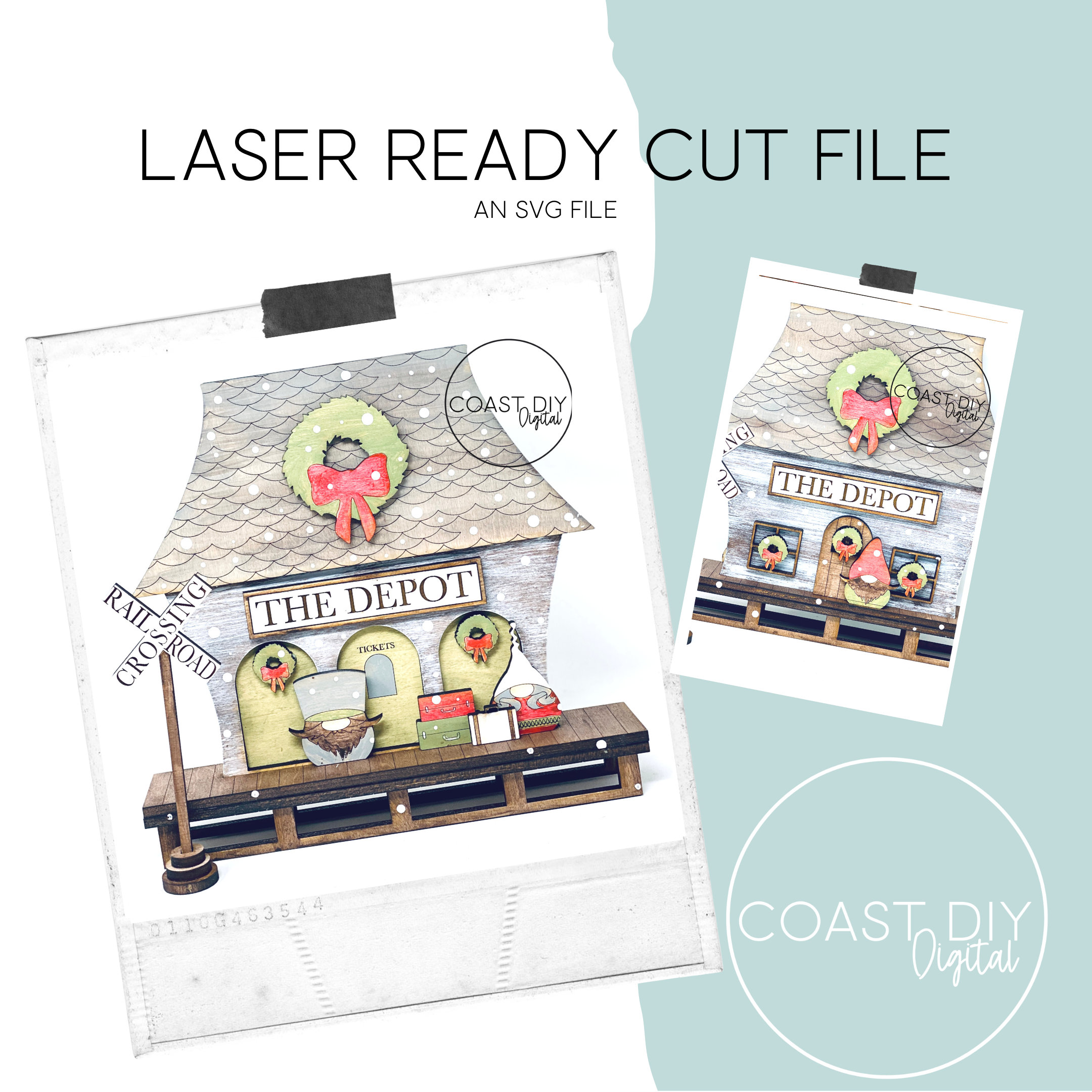 Christmas Village Train Depot| Elves| Glowforge Ready | Laser File - Etsy