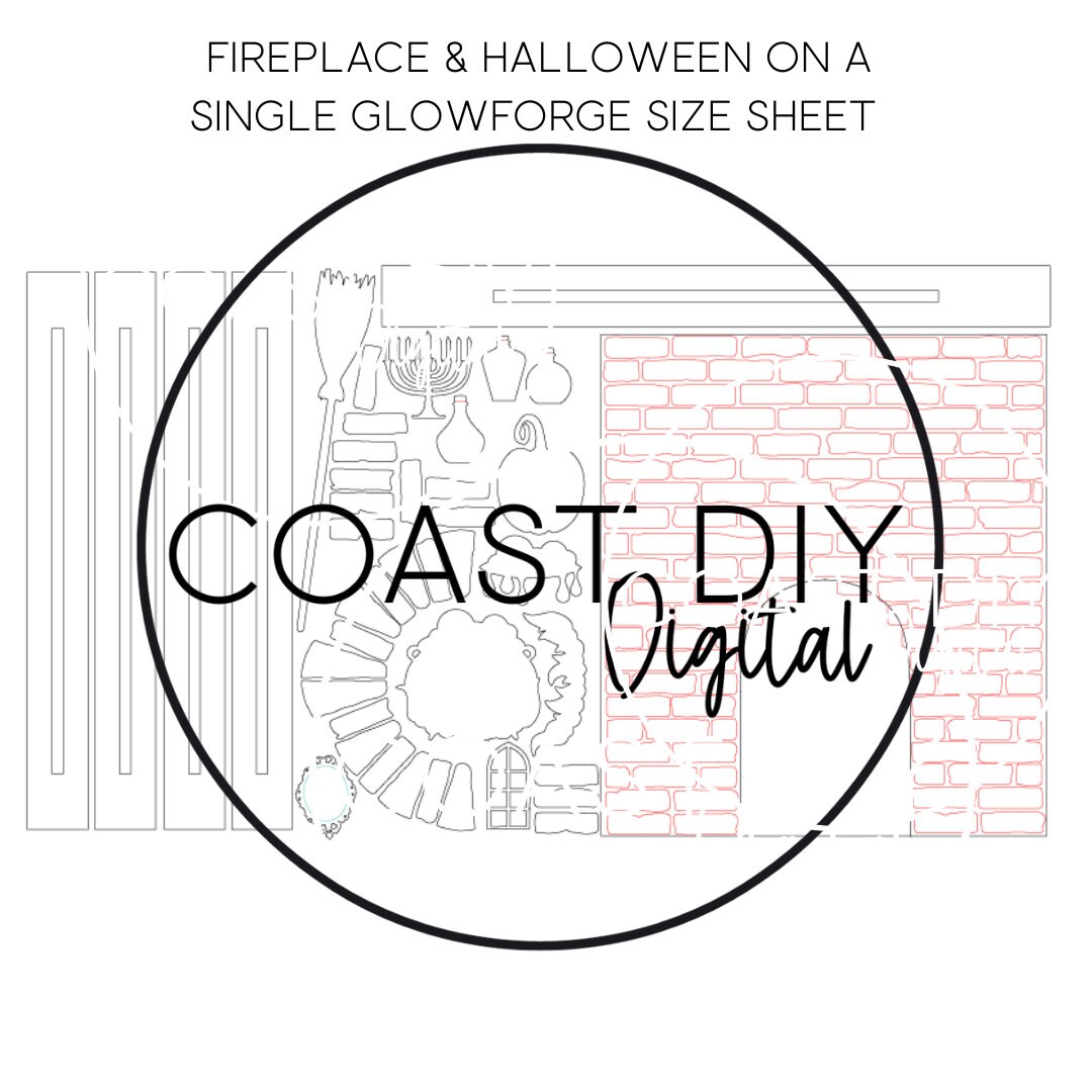 Interchangeable Stone Fireplace SVG Digital File Glowforge - Etsy