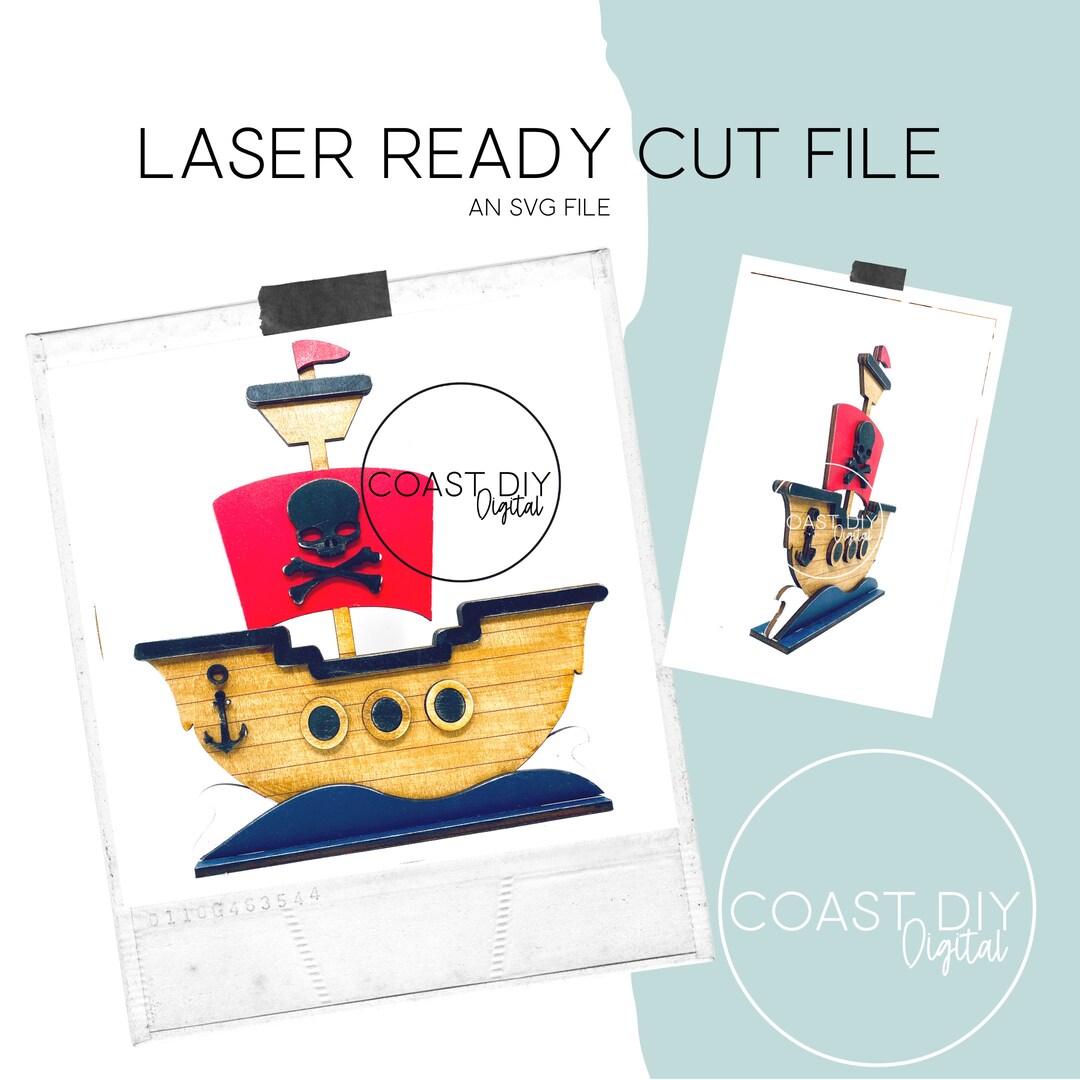 Pirate Ship SVG Digital File | Glowforge Ready | Laser | Ship - Etsy