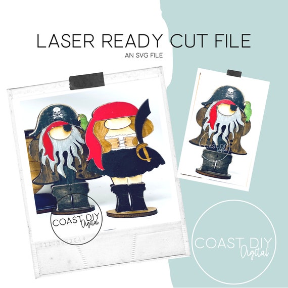 Pirate Gnome SVG Digital File Glowforge Ready Laser Ship - Etsy