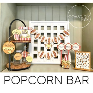 Popcorn Bar SVG Digital Download | Theater Room Tiered Tray | Movie ...